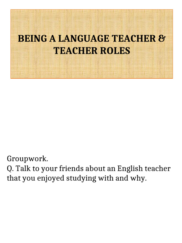 Essential Roles of a Language Teacher | PDF | Teachers | Cognition