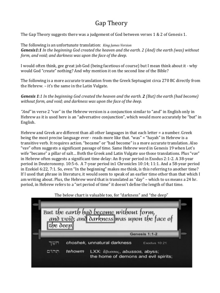 Gap Theory | PDF | Lucifer | Bible Content