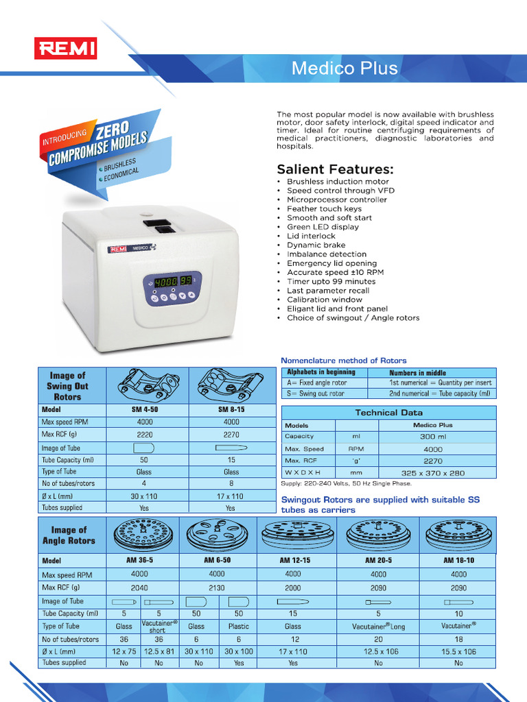 Medico Plus Centrifuge | PDF