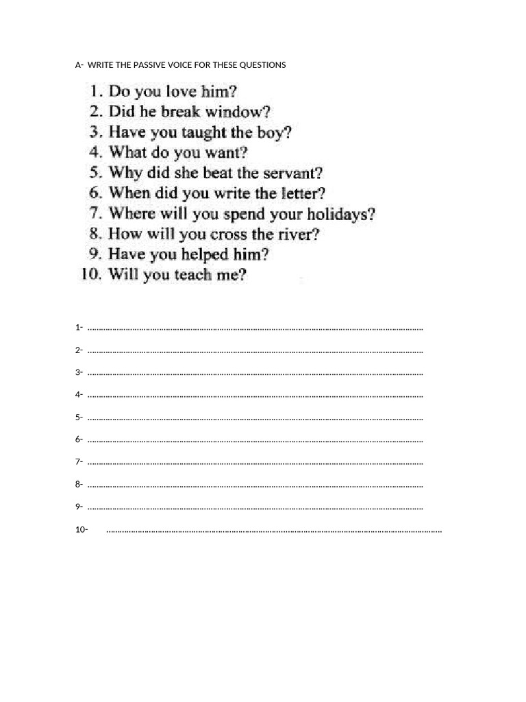 Passive Questions | PDF