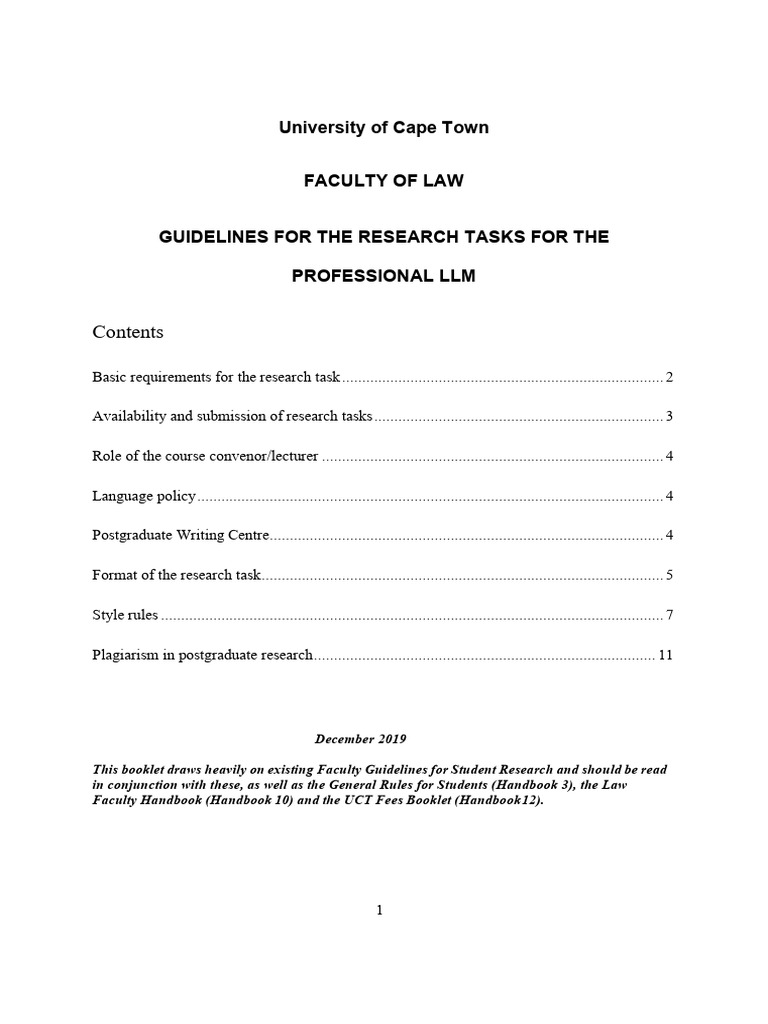 Professional Masters Research Task Guidelines 2020 January | PDF | Ellipsis | Postgraduate Education