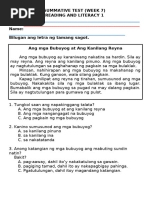 Marungko Worksheet - Titik W | PDF