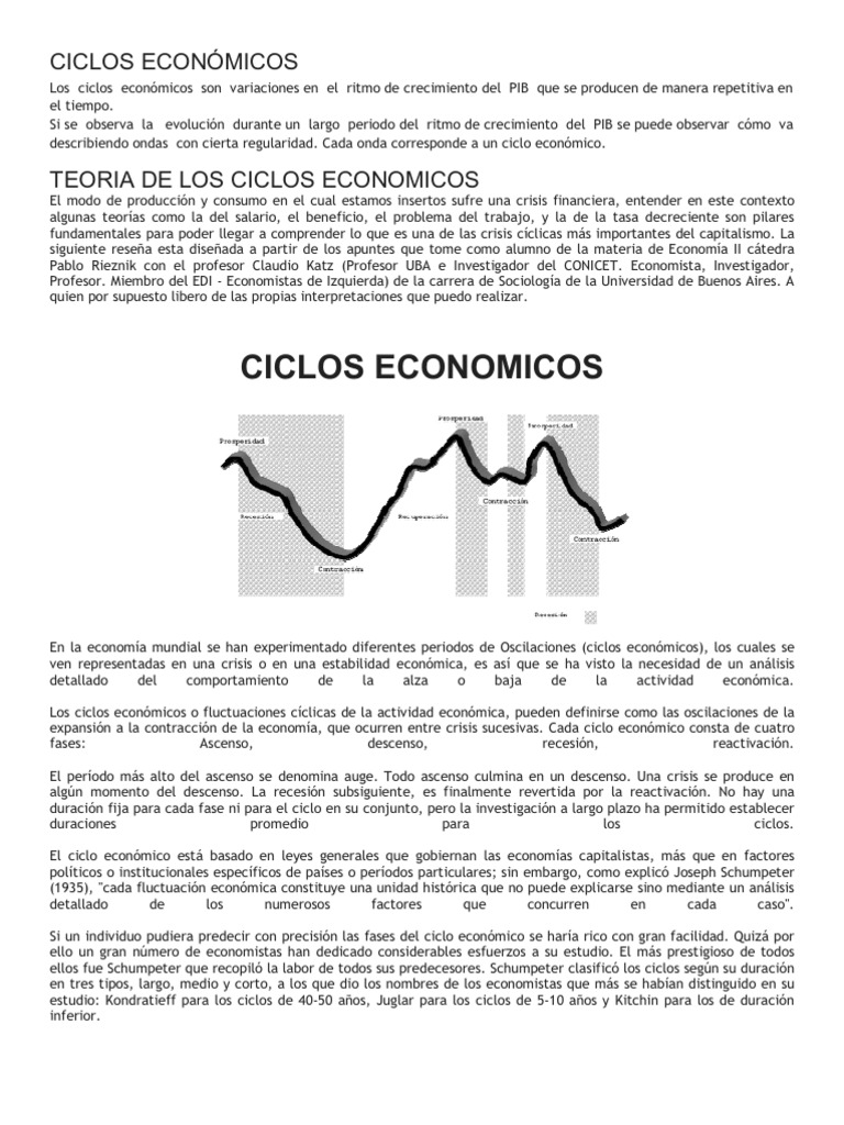 Ciclos Económicos Pdf Ciclo Comercial Superproducción