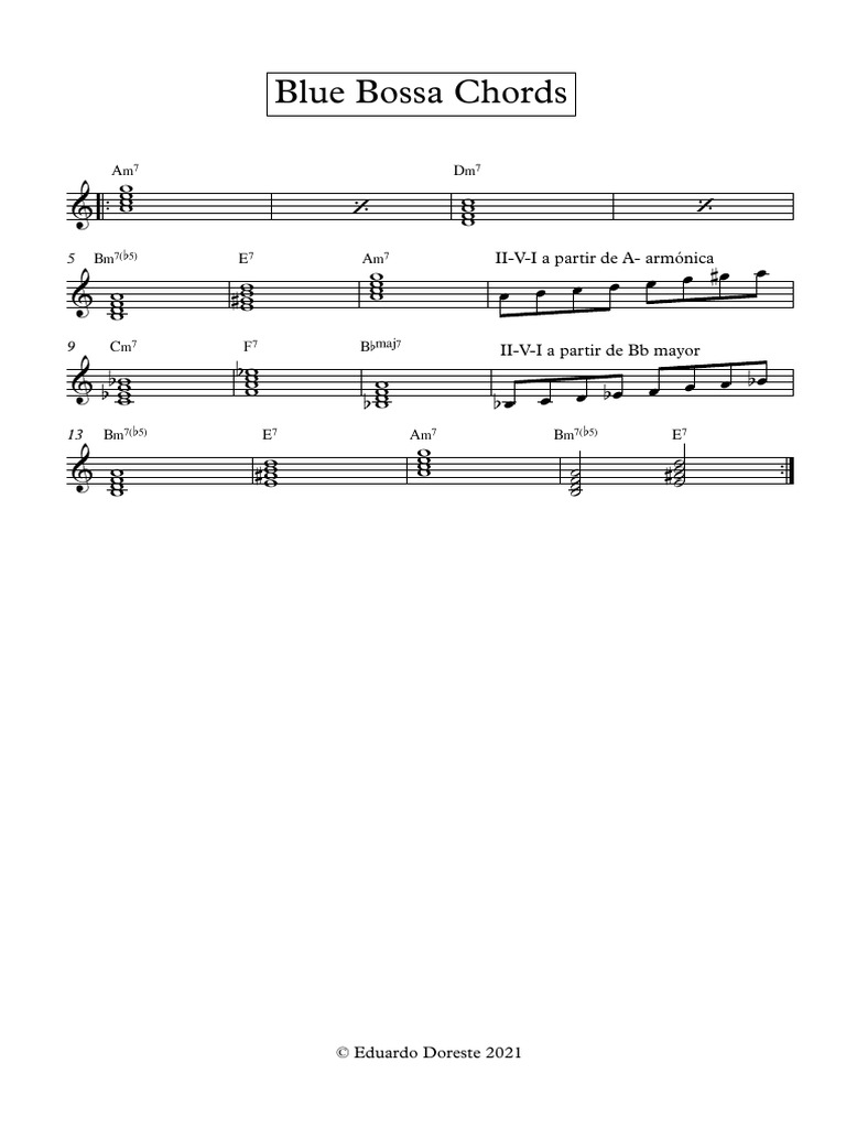 Blue Bossa Acordes | PDF