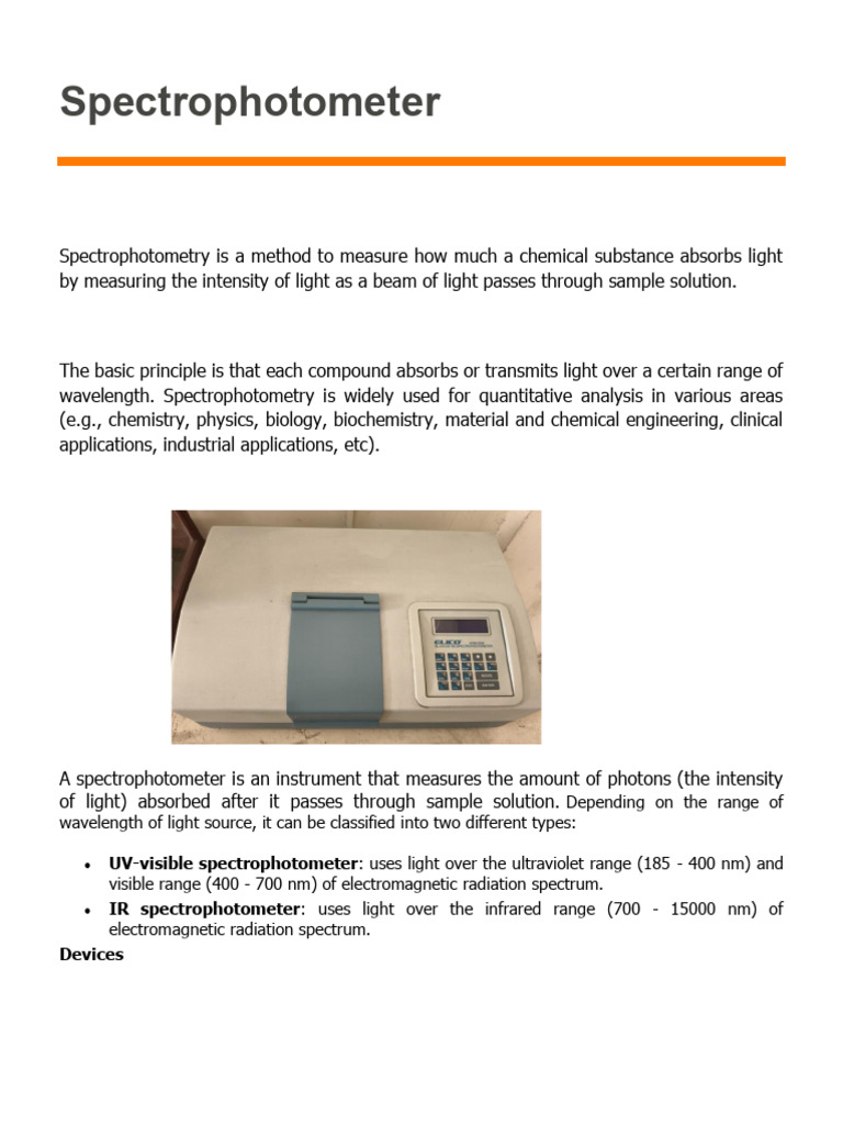 Document (1) | PDF | Spectrophotometry | Absorbance