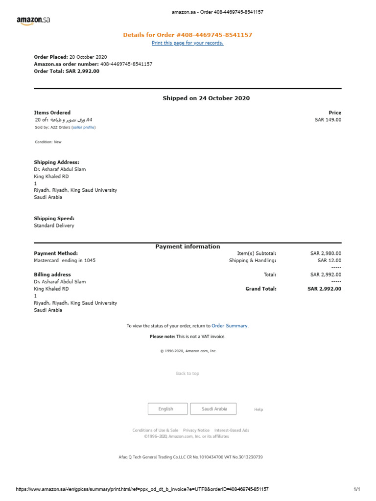 Bill 1 | PDF | Riyadh | Invoice