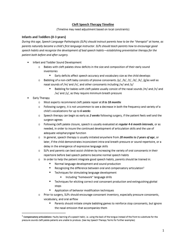 Cleft Speech Therapy Guidelines | PDF | Speech | Human Voice