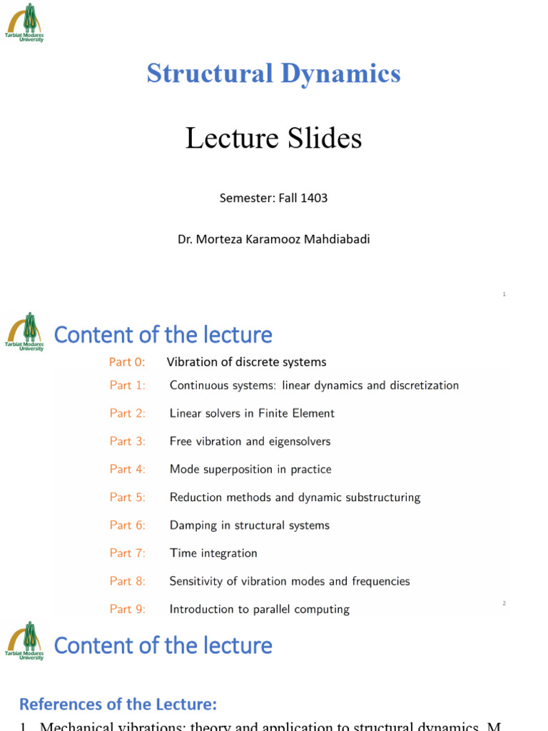 1.StructuralDynamics 04 Mehr 1403 | PDF | Science & Mathematics