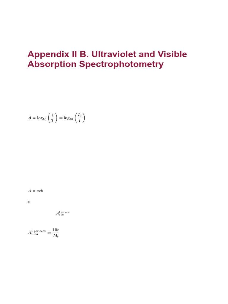 BP Ultraviolet - Visible Spec General Chapter | PDF | Absorbance ...