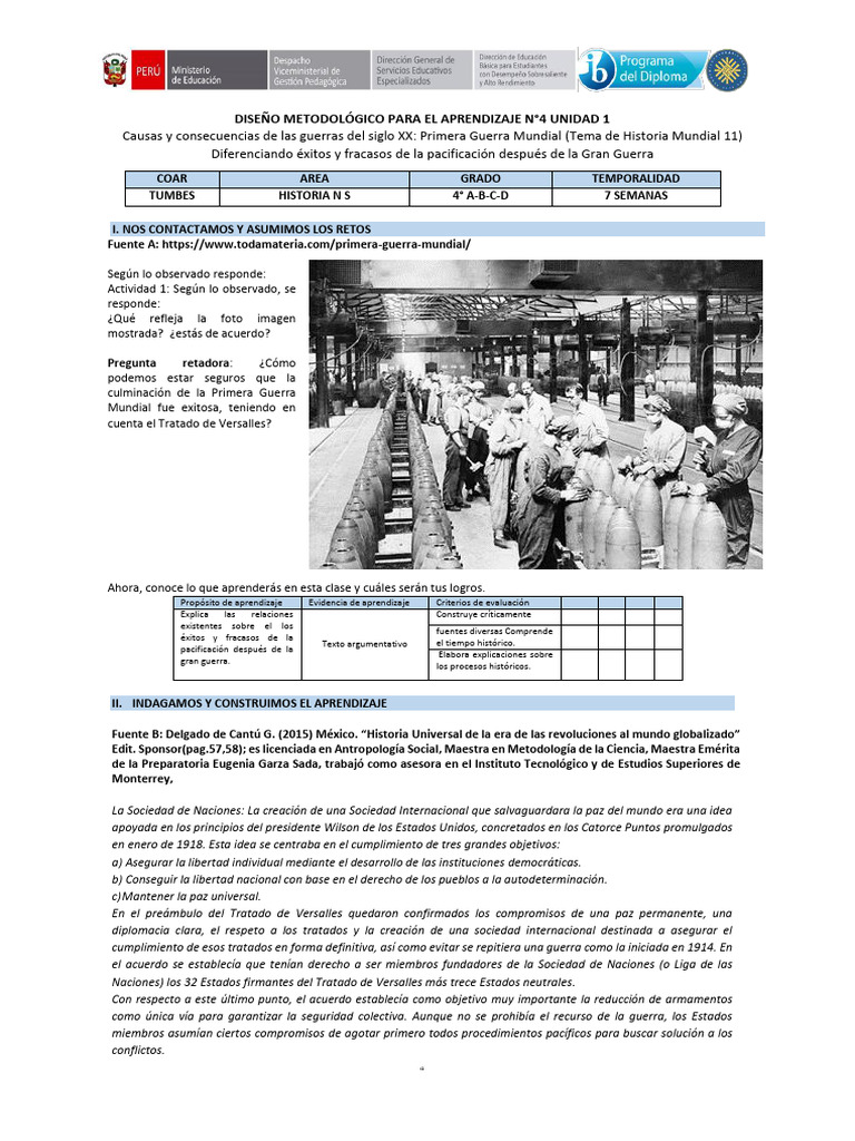 Dmpa 04 - Hist 4to | PDF | Liga de las Naciones | Movimiento Internacional de la Cruz Roja y de ...