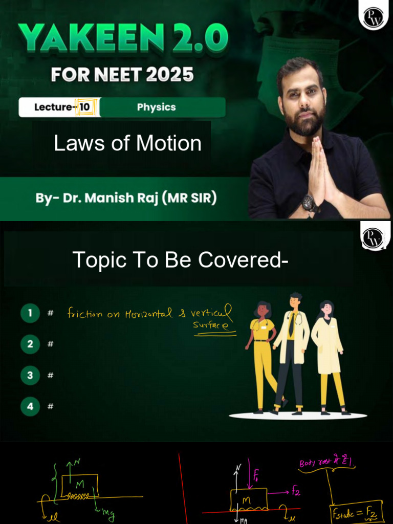 Laws of Motion 10 - Class Notes - Yakeen NEET 2.0 2025 (Legend) | PDF