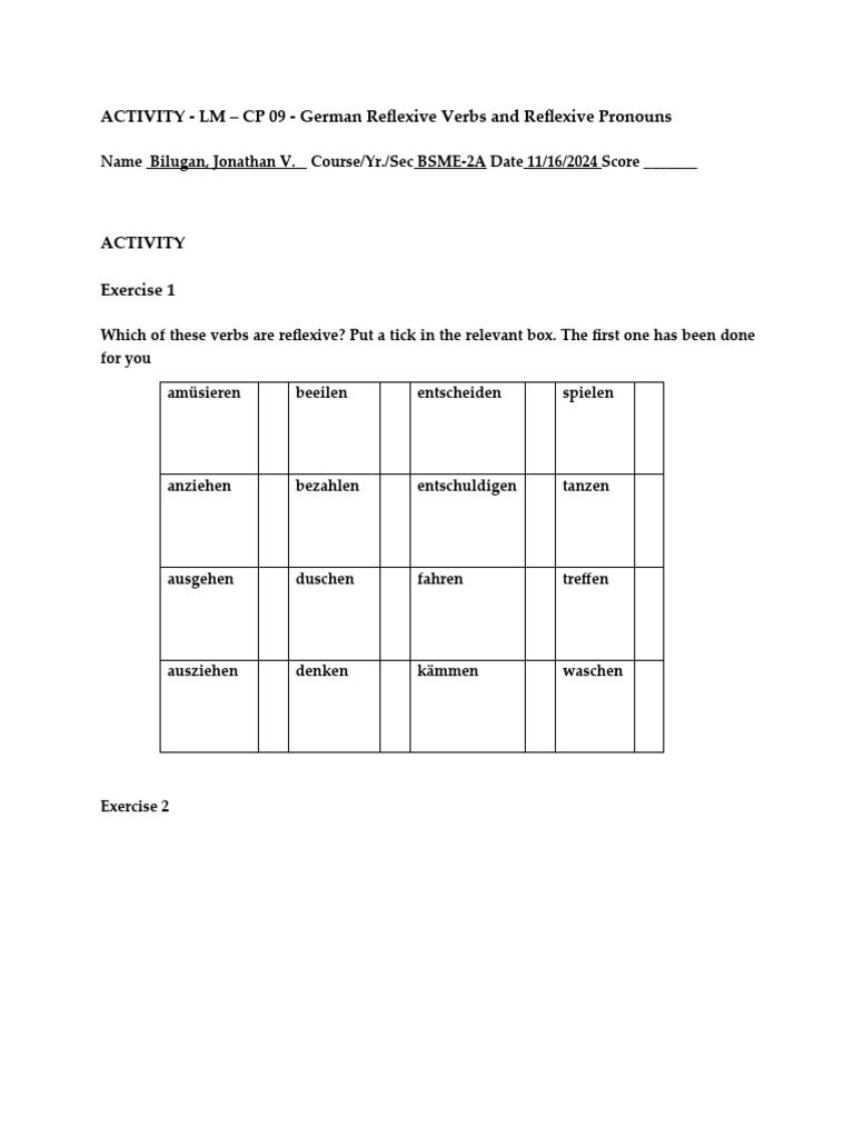 Jonathan V. Bilugan - ACTIVITY - LM - CP 09 - German Reflexive Verbs ...