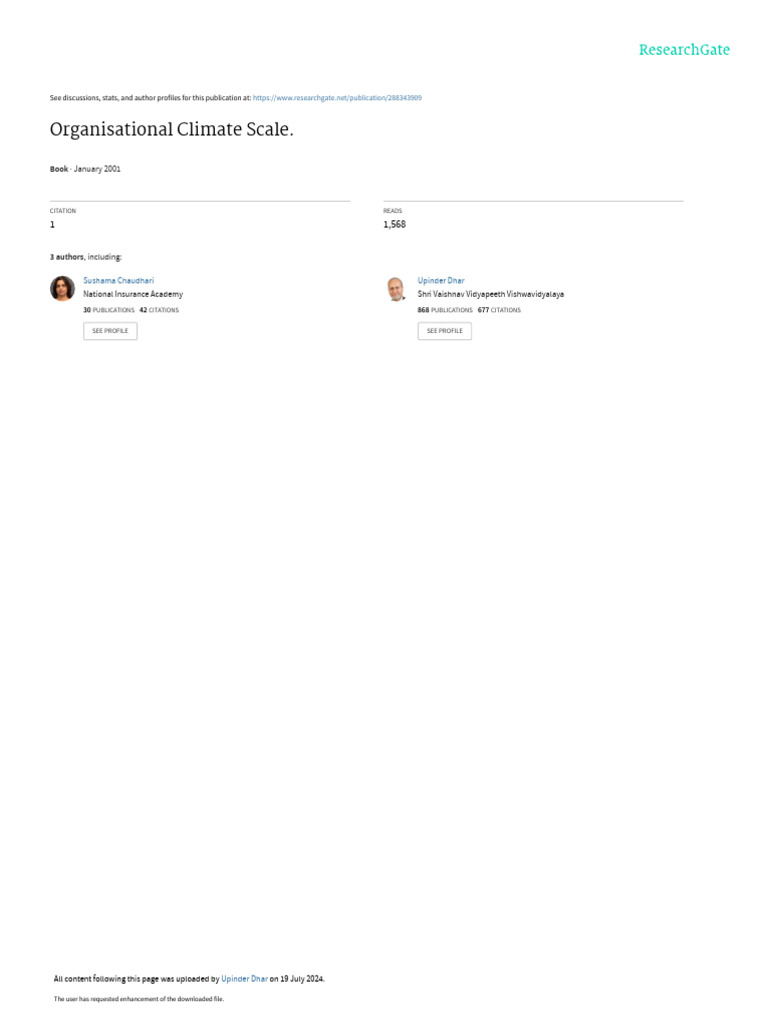 01 Organisational Climate Scalepdf | PDF