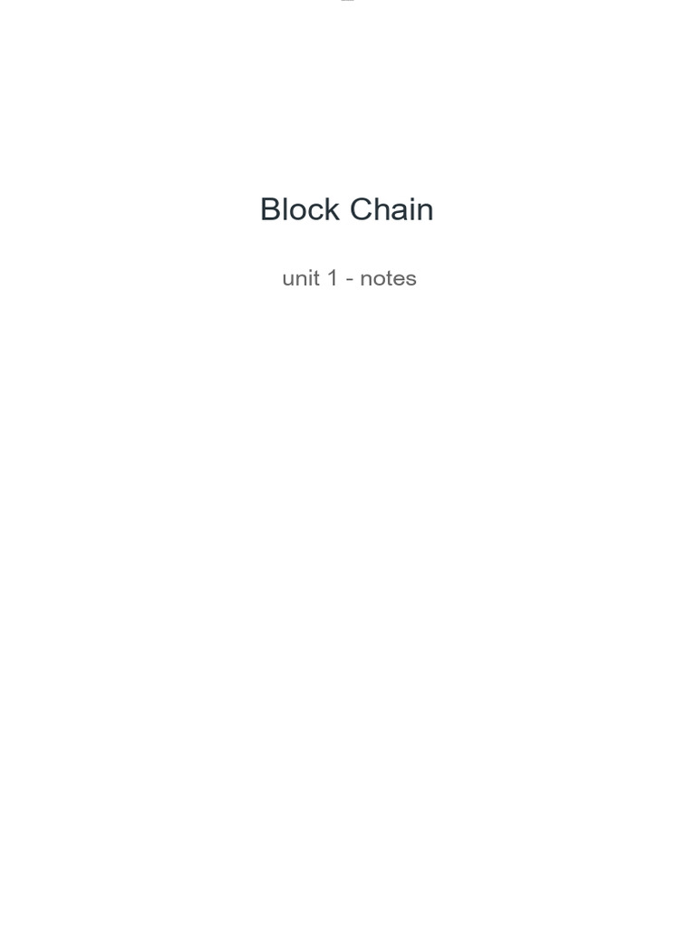 Blockchain Complte Notes | PDF | Cryptocurrency | Key (Cryptography)