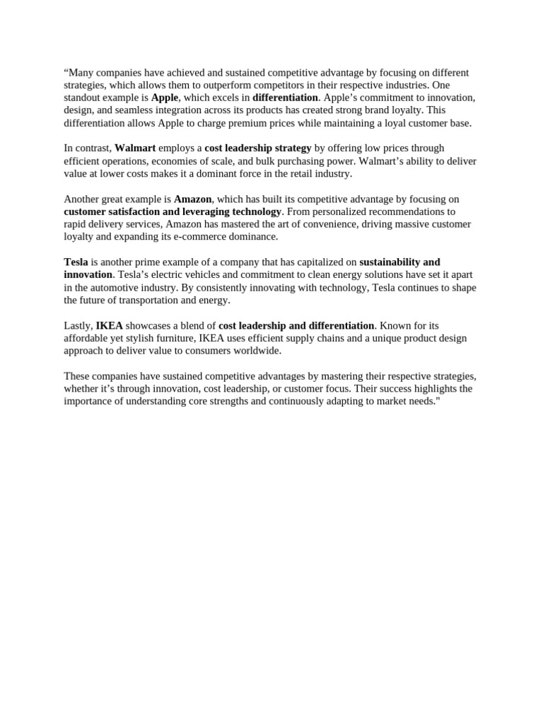 Competitive Adv Speech | PDF