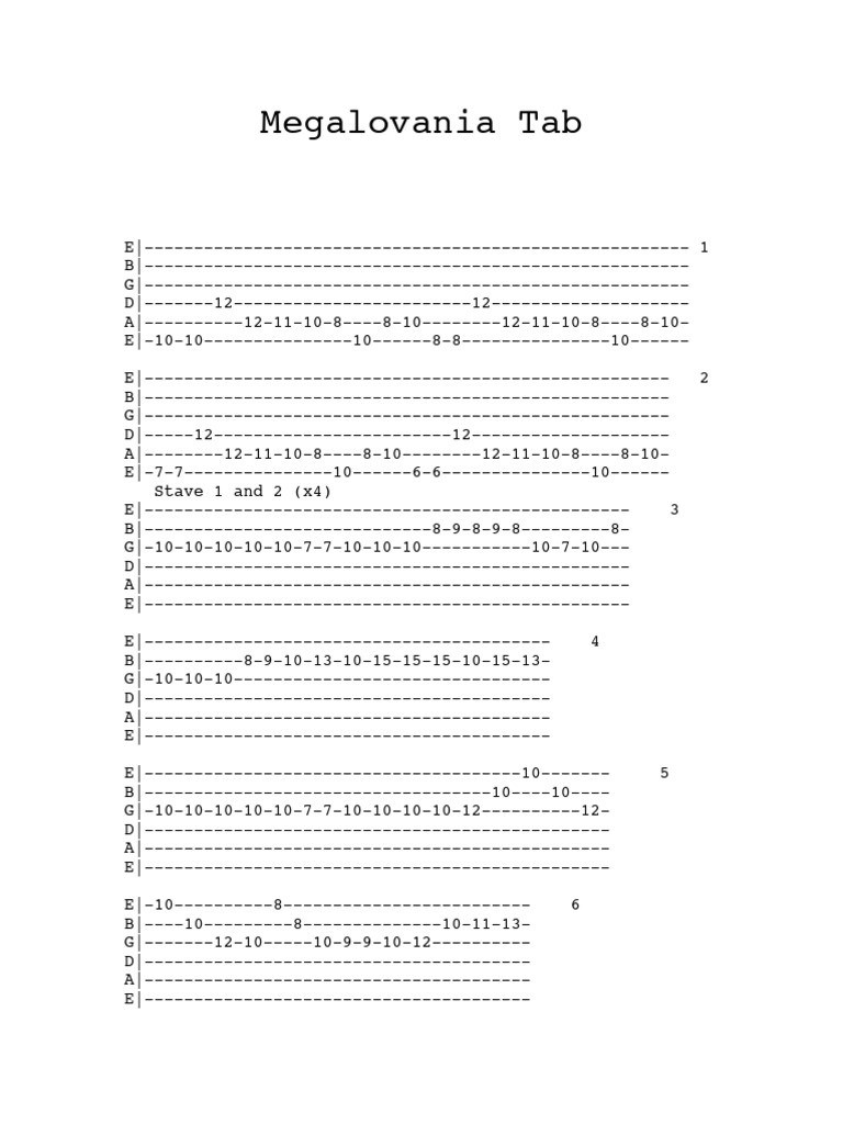Megalovania Tab v1.1 | PDF | Technology & Engineering