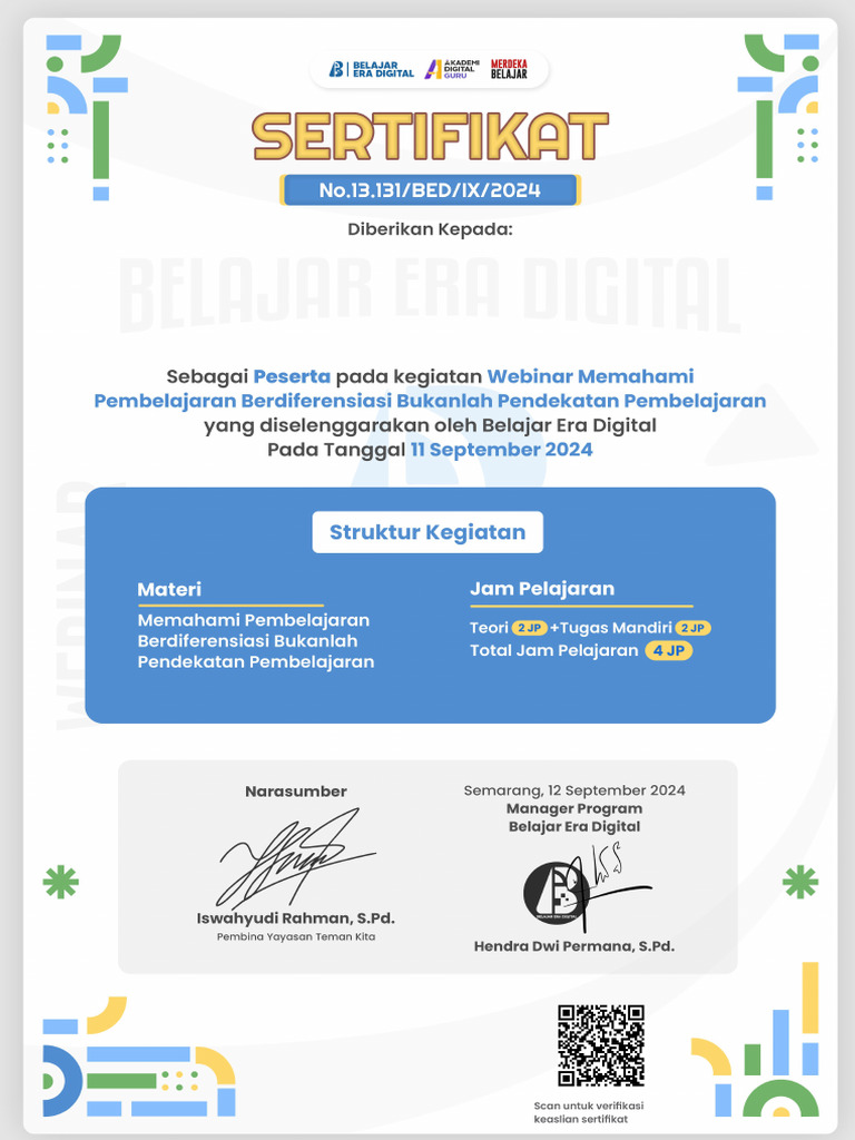 Sertifikat - Nyoman Jaka Laksana, S. PD (4 JP) | PDF