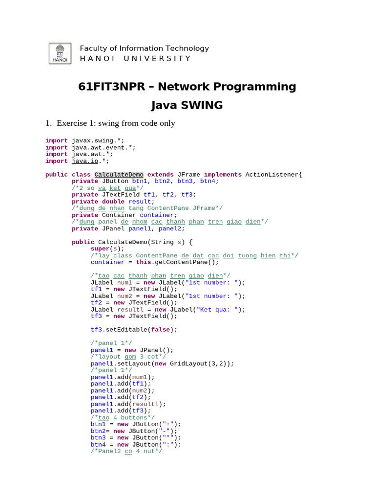 61FIT3NPR - W02 SWING Full | PDF | Graphical User Interfaces | Software