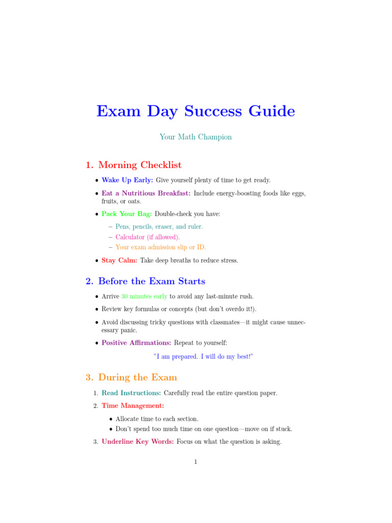 Exam_Day_tips | PDF Exam_Day_tips | PDF