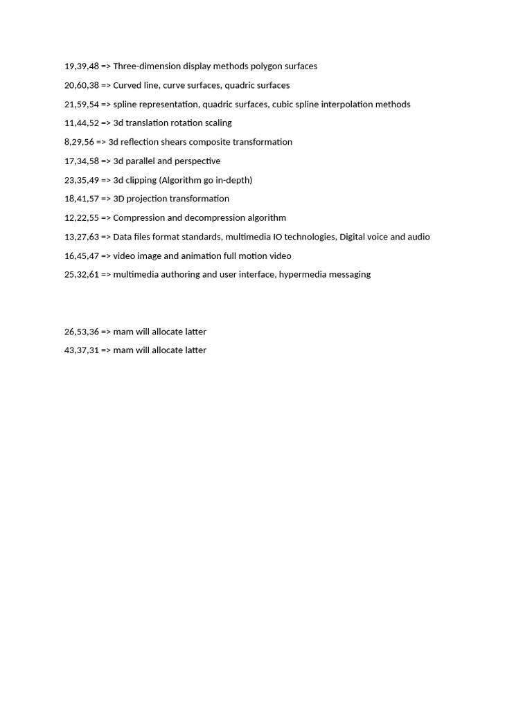 CG Presentation Topics | PDF | Computers