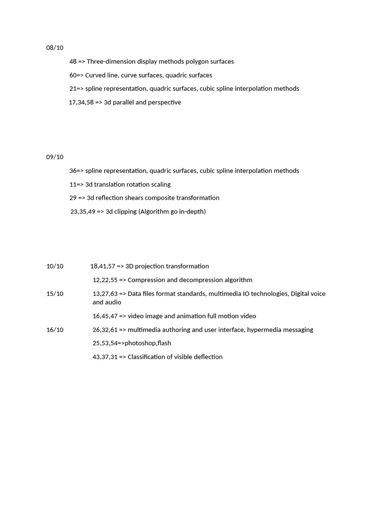 CG Presentation Topics Dateallocation | PDF
