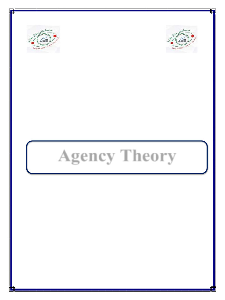 Project Agency Theory | PDF | Interest | Board Of Directors