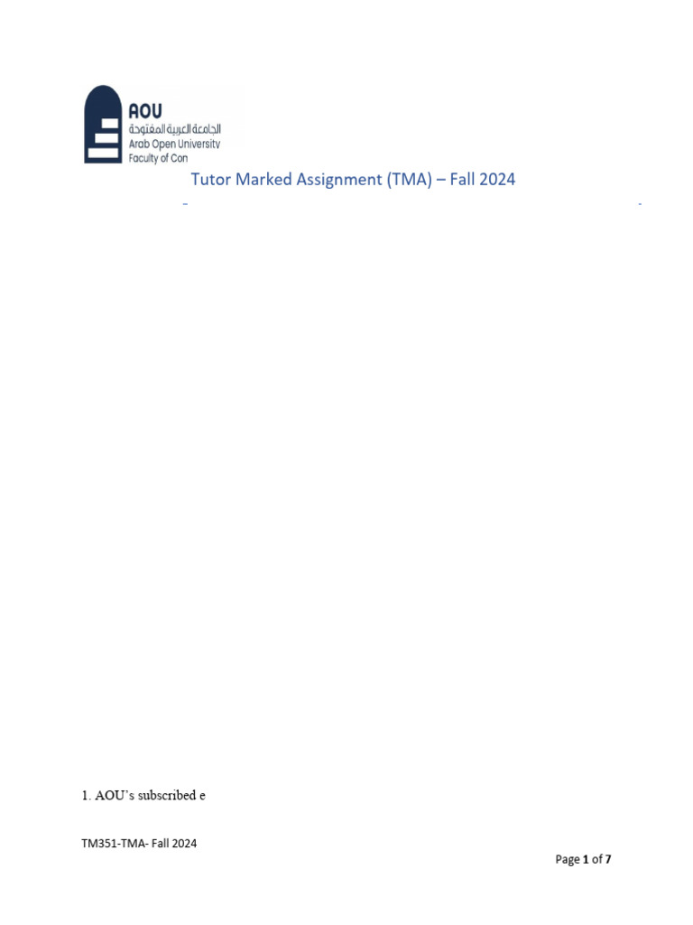 TM351 - TMA - Fall 2024 - Other Branches | PDF | Science | Computing
