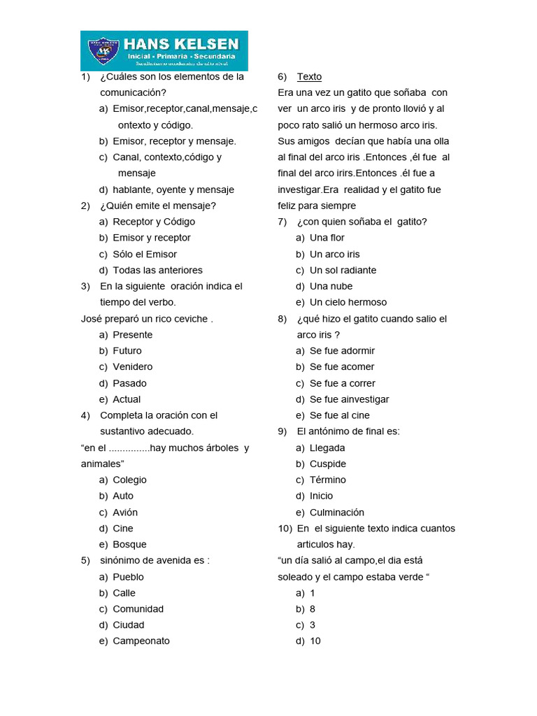 Práctica 4to Grado de Primaria | PDF | Gramática | Lingüística