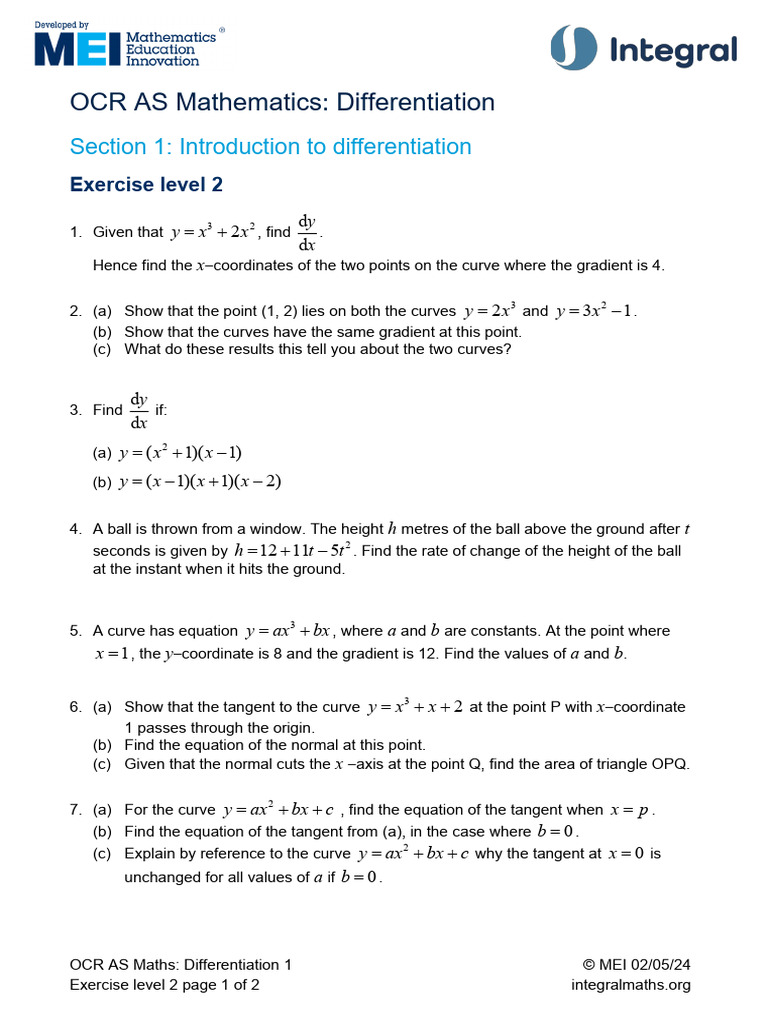 Diff HW 2 | PDF | Tangent | Gradient