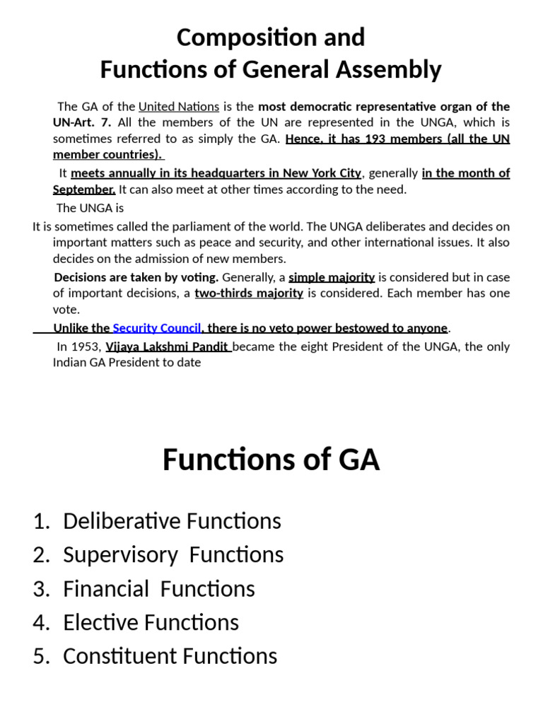 Gen Ass | PDF | United Nations General Assembly | United Nations