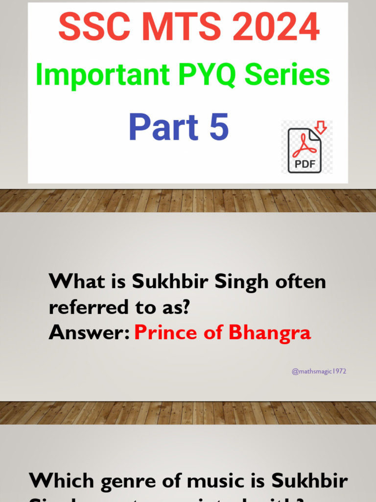 SSC MTS 2024 Pyq | PDF