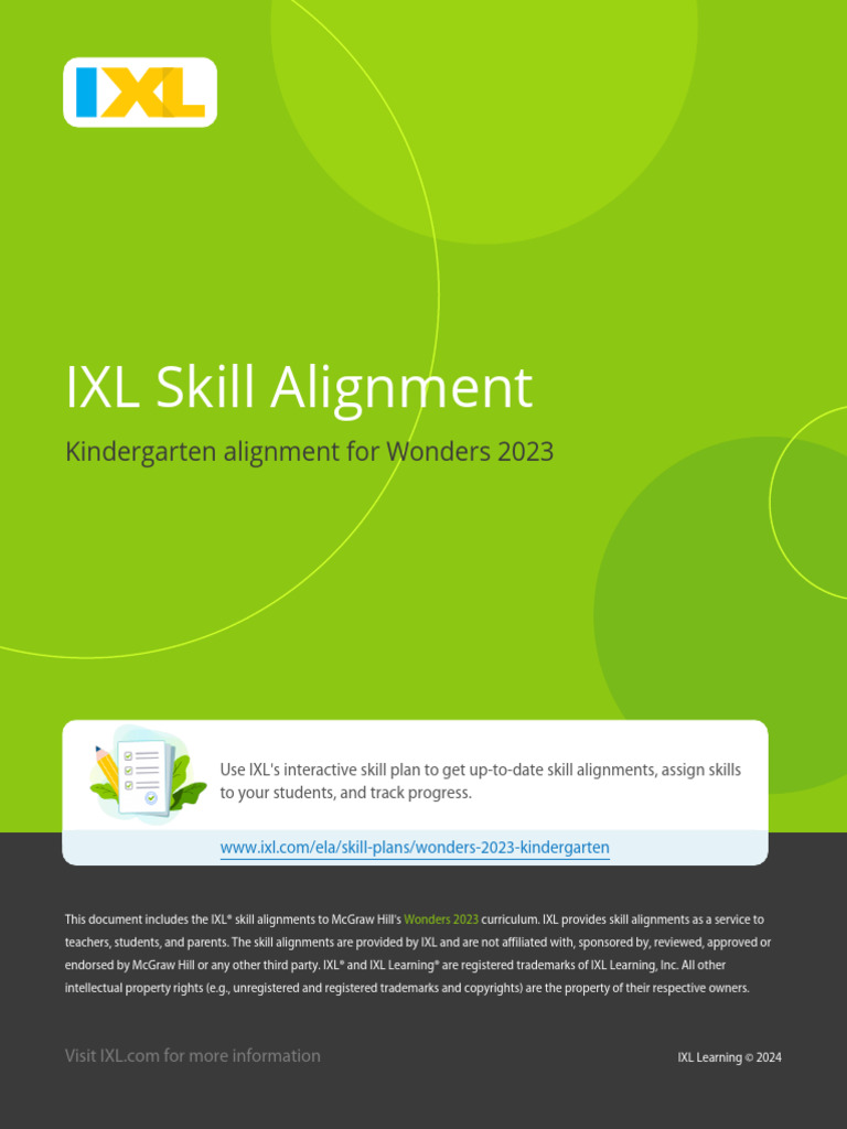 IXL Wonders 2023 Kindergarten | PDF | Phonics | Word