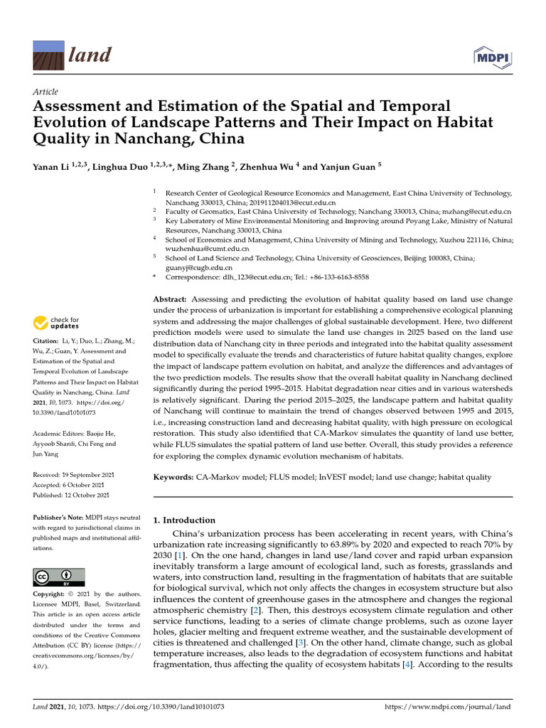 Assessment_and_Estimation_of_the_Spatial_and_Tempo | PDF | Markov Chain | Ecology
