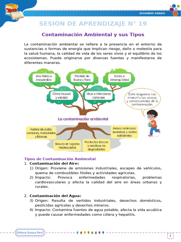 Anexo de Sesiones de Aprendizaje - Semana 3 - UD IV - Editora Quipus Perú | PDF | Contaminación ...