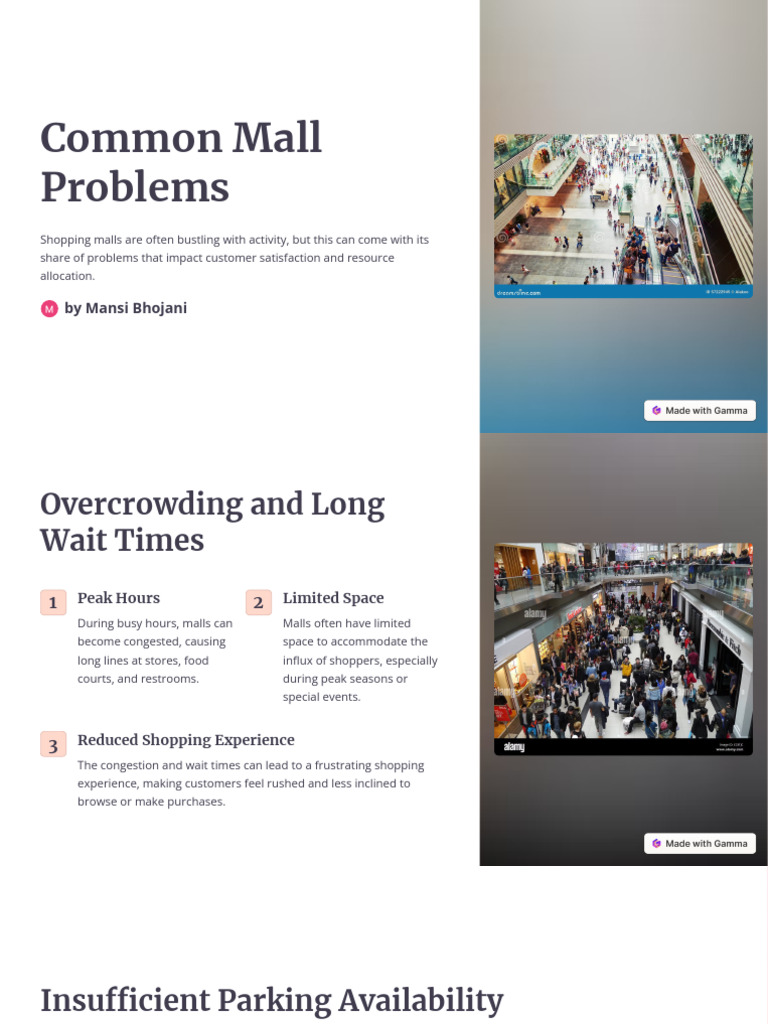 Common Mall Problems | PDF | Shopping Mall | Parking