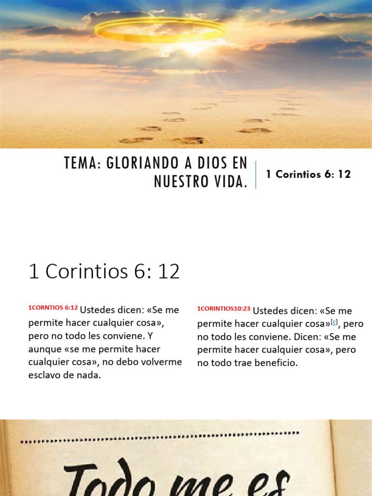 Presentacion-Todo Me Es Licito, Pero No Todo Edifica | PDF | Primera ...