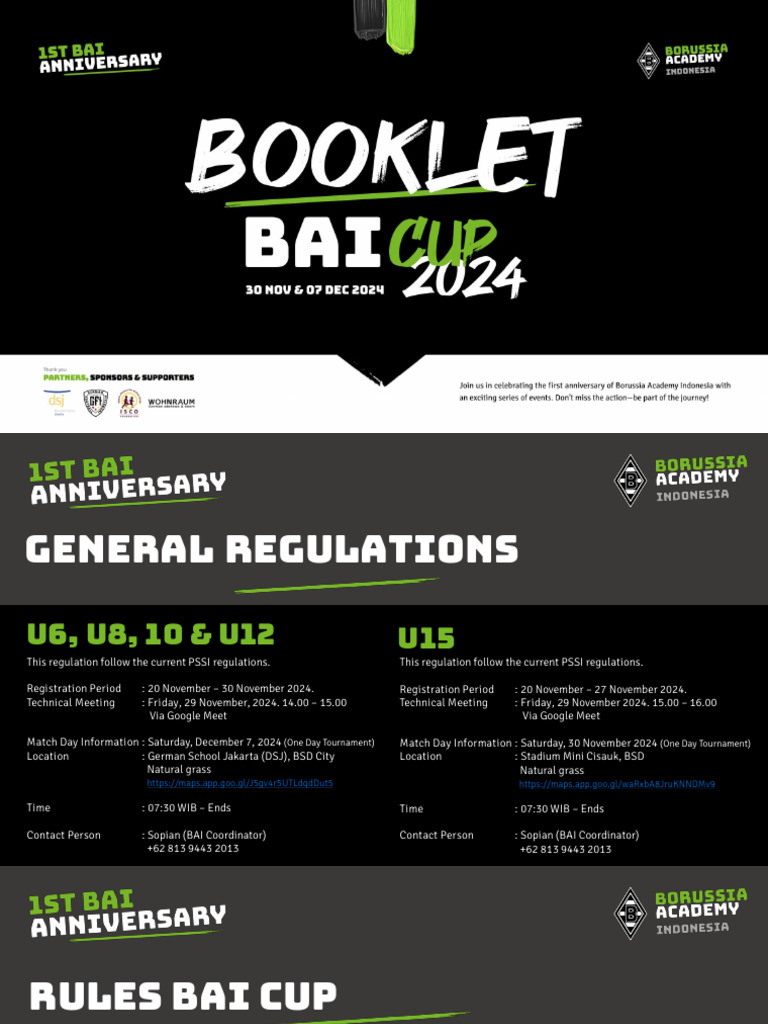 BOOKLET - BAI CUP 2024 - English Version | PDF | Association Football ...