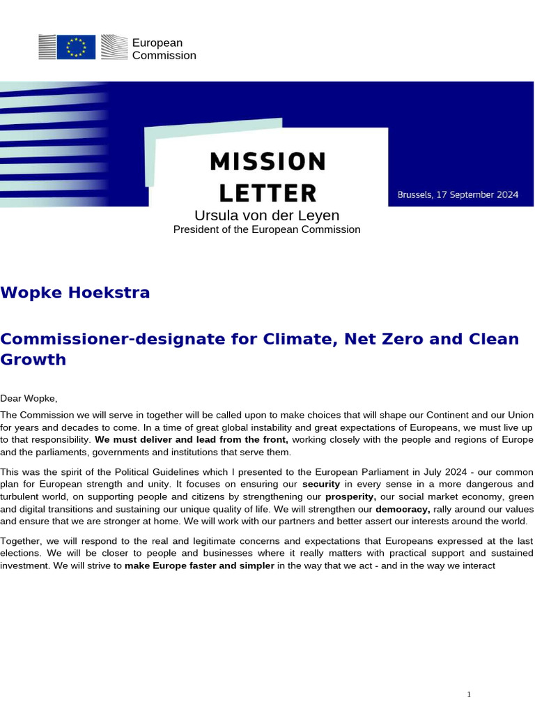 EU Commission's Vision for Unity | PDF | Climate Change Mitigation ...