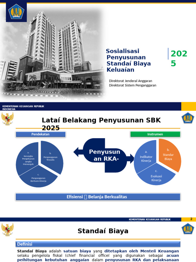 01 Sosialisasi SBK 2025 DJA | PDF | Pengelolaan Keuangan & Uang