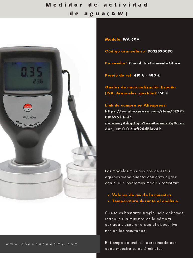 PDF Medidor de Actividad de Agua (AW) | PDF | Tecnología e ingeniería