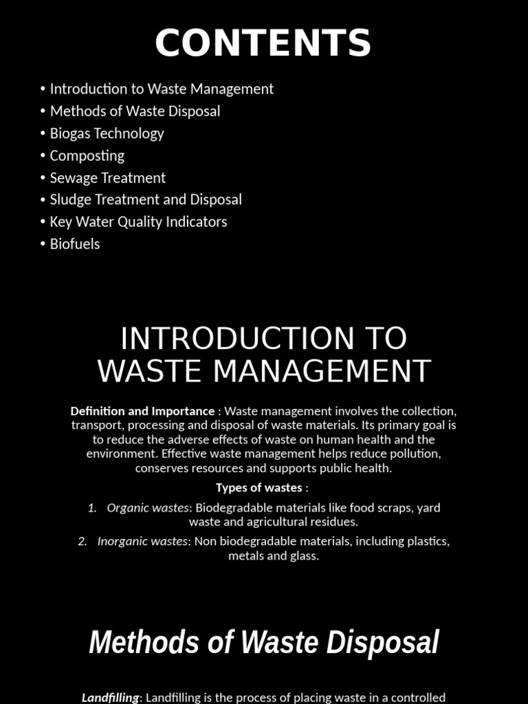 Waste Management Techniques Overview | PDF | Compost | Sewage Treatment