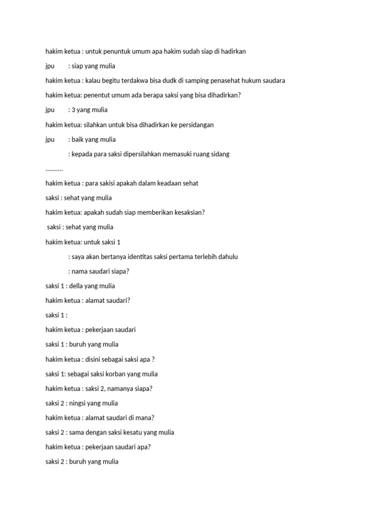 Pemeriksaan Saksi | PDF
