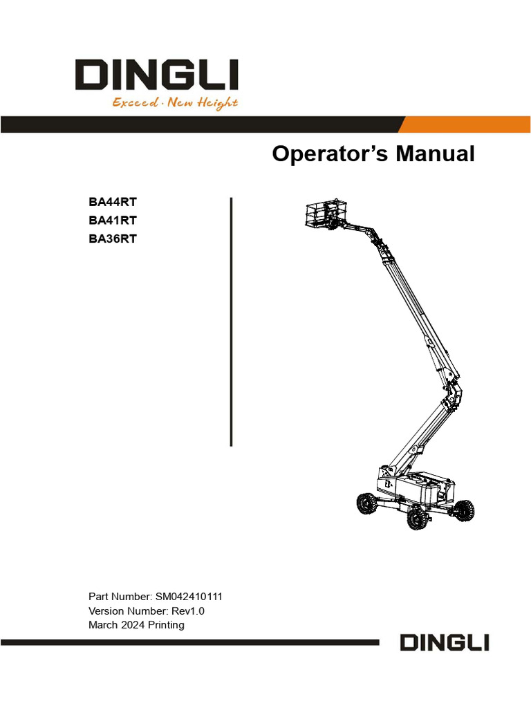 Operator's Manual: BA44RT BA41RT BA36RT | PDF | Elevator | Safety