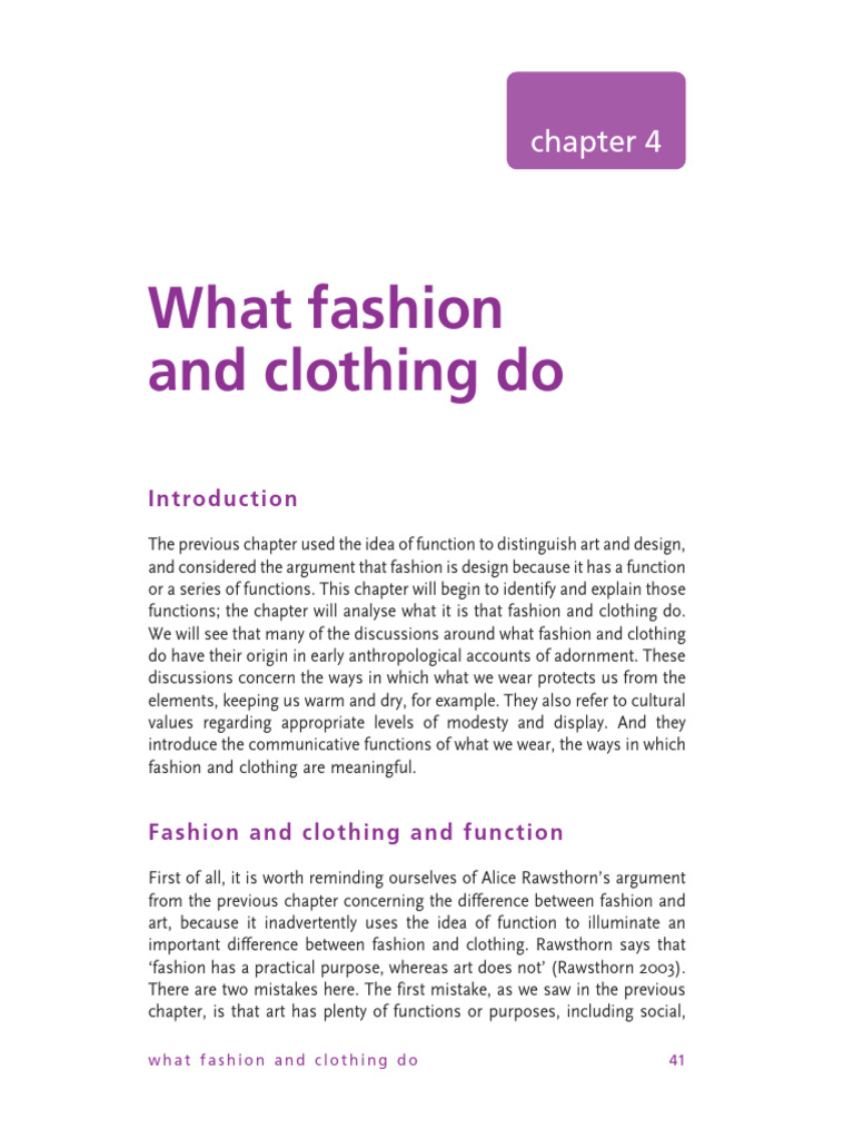 Functions of Fashion and Clothing | PDF | Modesty | Reductionism