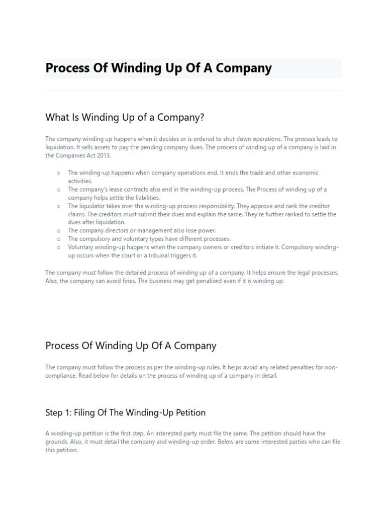 What Is Winding Up of A Company? | PDF | Liquidation | Private Law