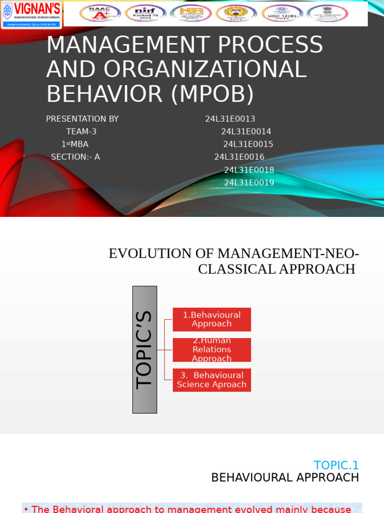 Management Process and Organizational Behavior (Mpob) | PDF ...