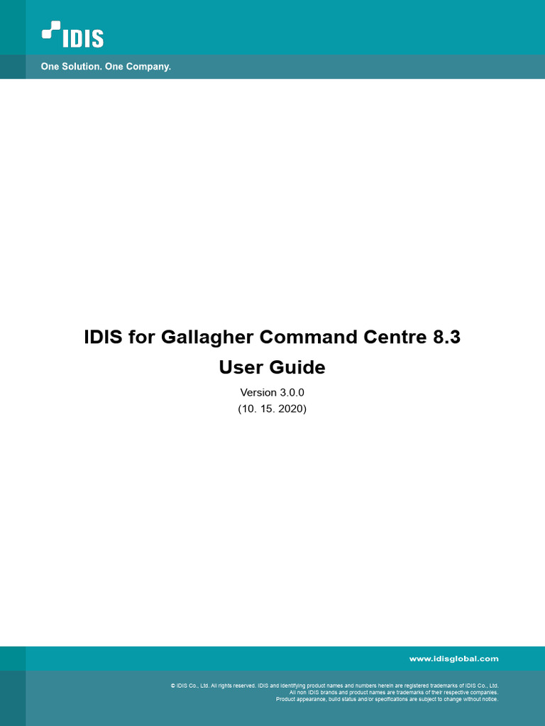 IDIS-Gallagher Command Centre Guide | PDF | Display Resolution | Pixel