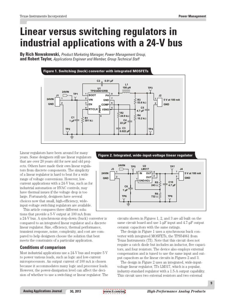 Linear Vs Switching Regulators | PDF | Electrical Network | Electrical Circuits