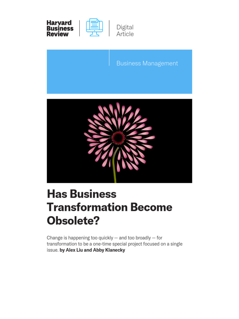 Has Business Transformation Become Obsolete | PDF | Sustainability ...