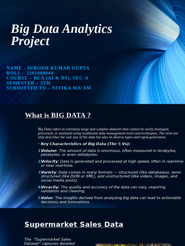 Big Data Analytics in Supermarket Sales | PDF | Big Data | Data